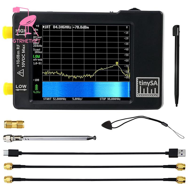 Upgraded TinySA Spectrum Analyzer,MF/HF/VHF UHF Input for 0.1MHZ-350MHZ ...