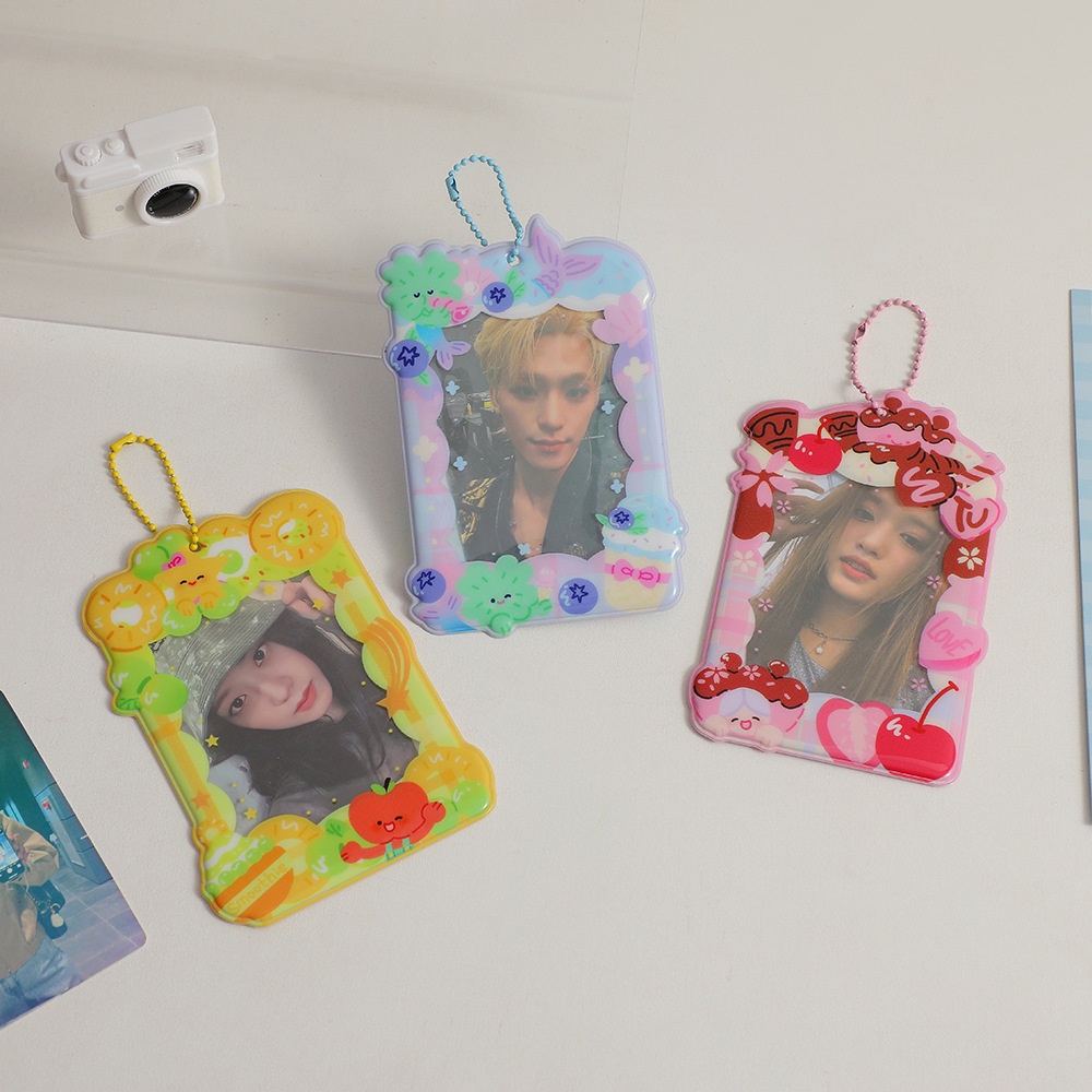 Korean PVC Card Holder Sweet Small Card Organizer Card Case Idol Album ...