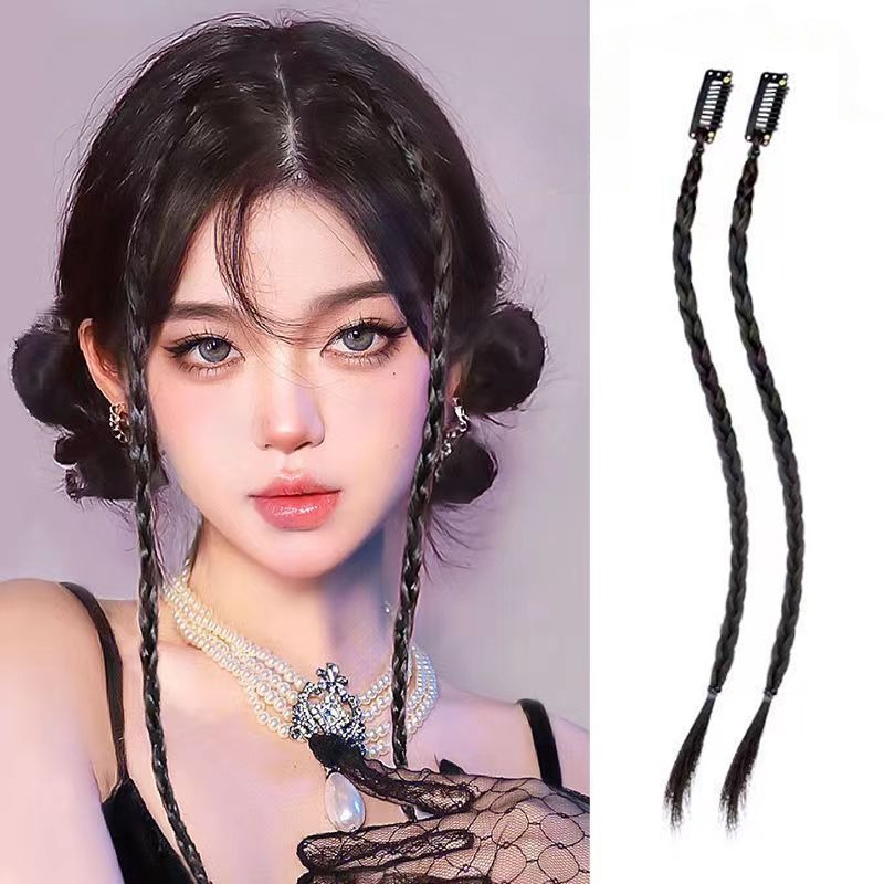 Sweet Cool Spicy Girl Long Braids Hair Extension Hair Clip Fashion ...