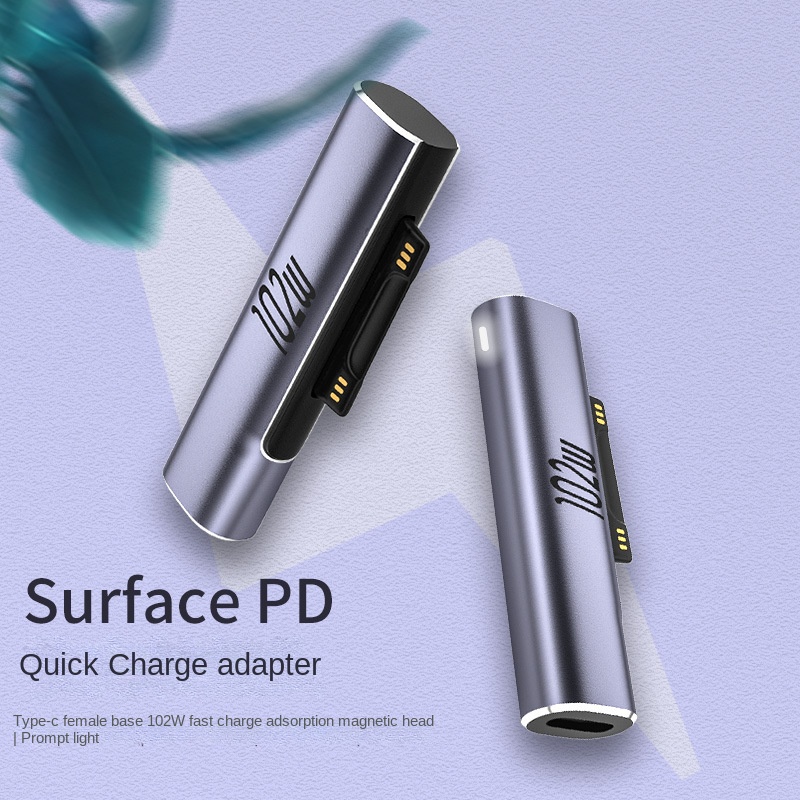 102W 6.8A PD Fast Charging Plug Converter for Microsoft Surface Pro X 8 ...
