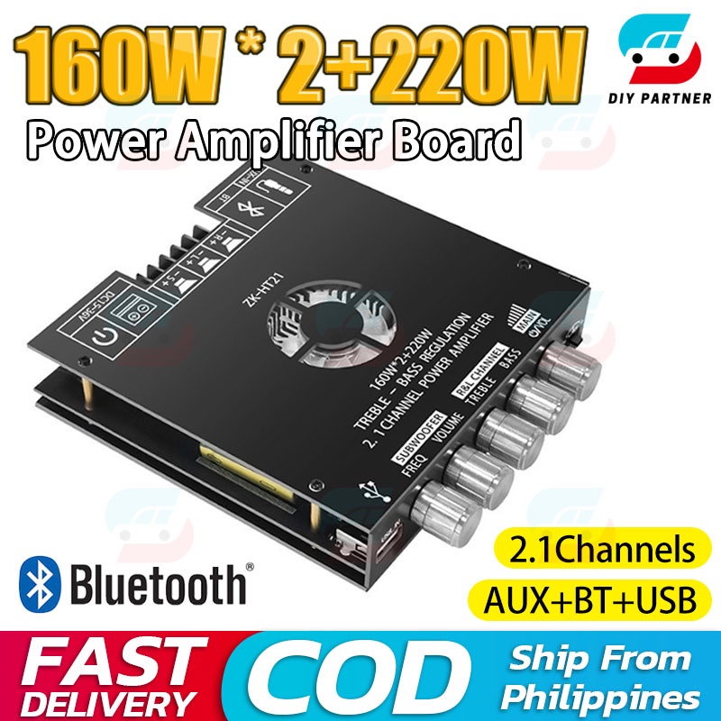 ZK-HT21 Amplifier Board 2.1 Channel Bluetooth5.0 Subwoofer 160W*2+220W ...