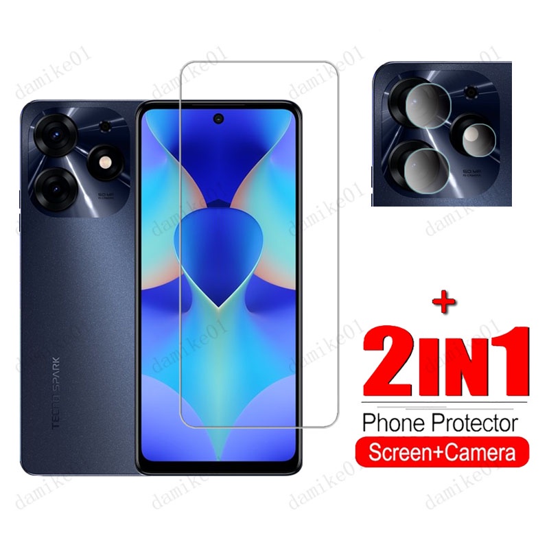 Tecno Spark 10 Pro Tempered Glass Film for Tecno Spark 8C 8P 7T 7 6 Air ...