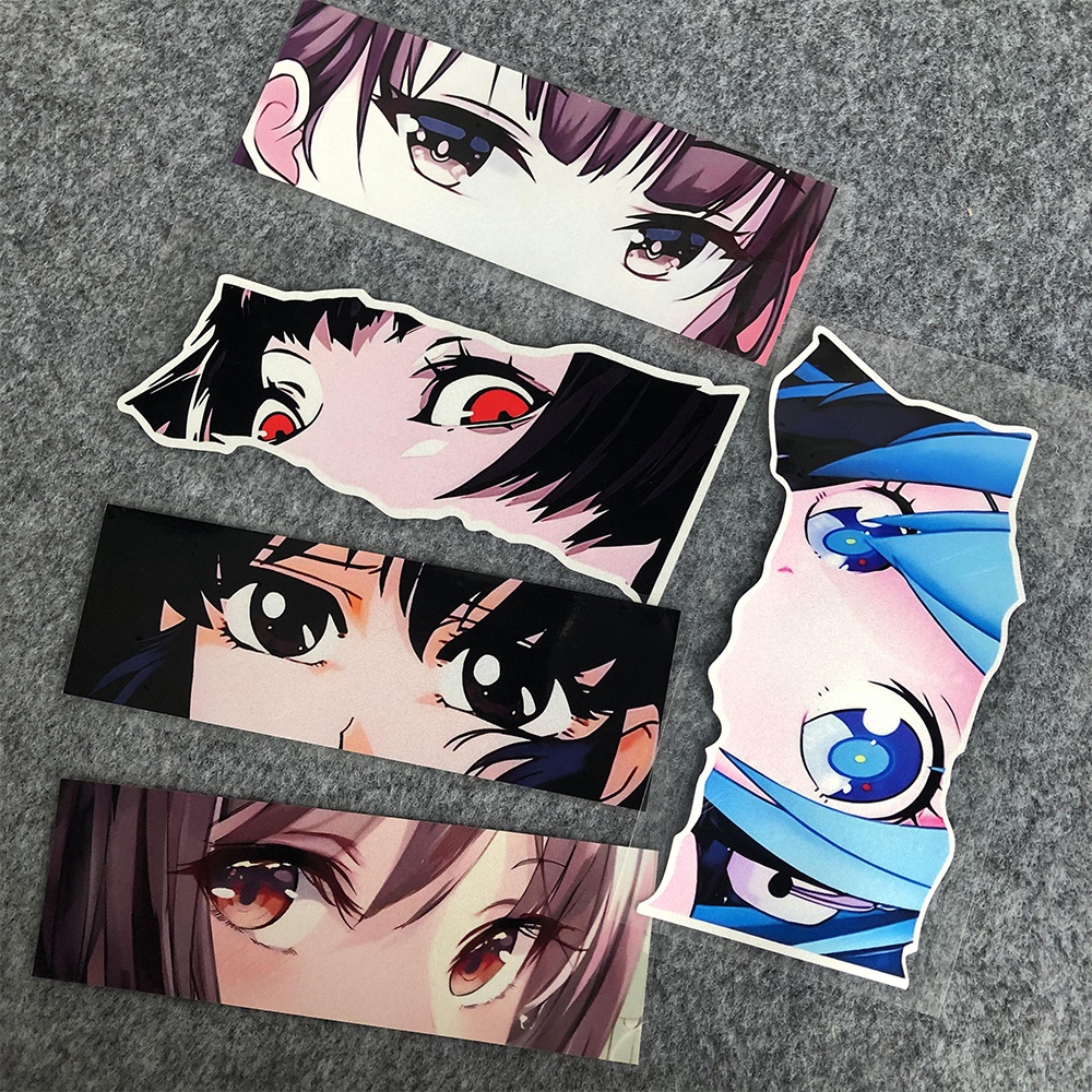 JDM Two-dimensional Beauty Trend Eyes Stickers Motorcycle Scooter Car ...