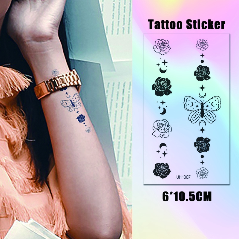 【SUN】Tattoo Sticker Waterproof Long Lasting Fake Tattoo Minimalist ...