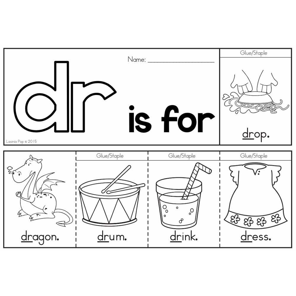 20 Beginning Blends Flip Books In Black & White and Colour for Kids ...