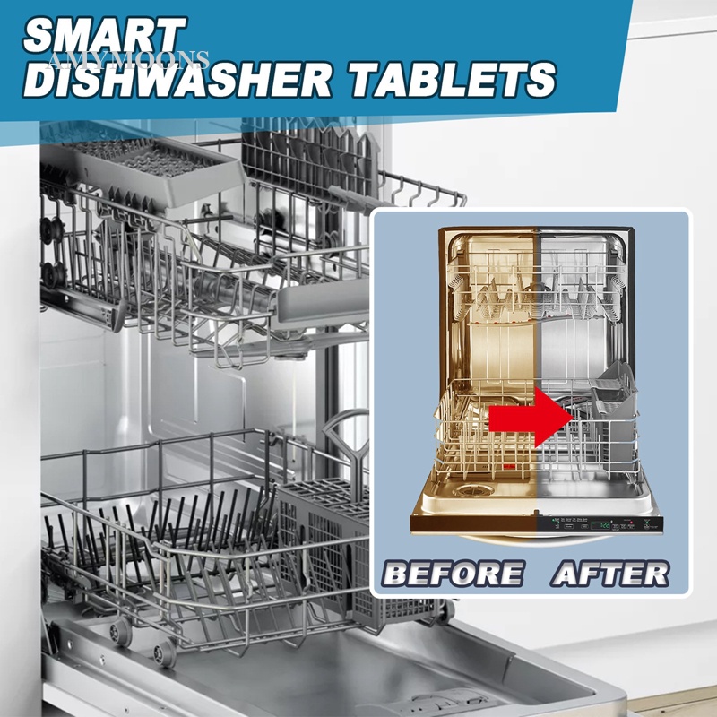 AMYMOONS Dishwasher Cleaning Tablets,6 Pack Dishwasher Tablets Removes ...