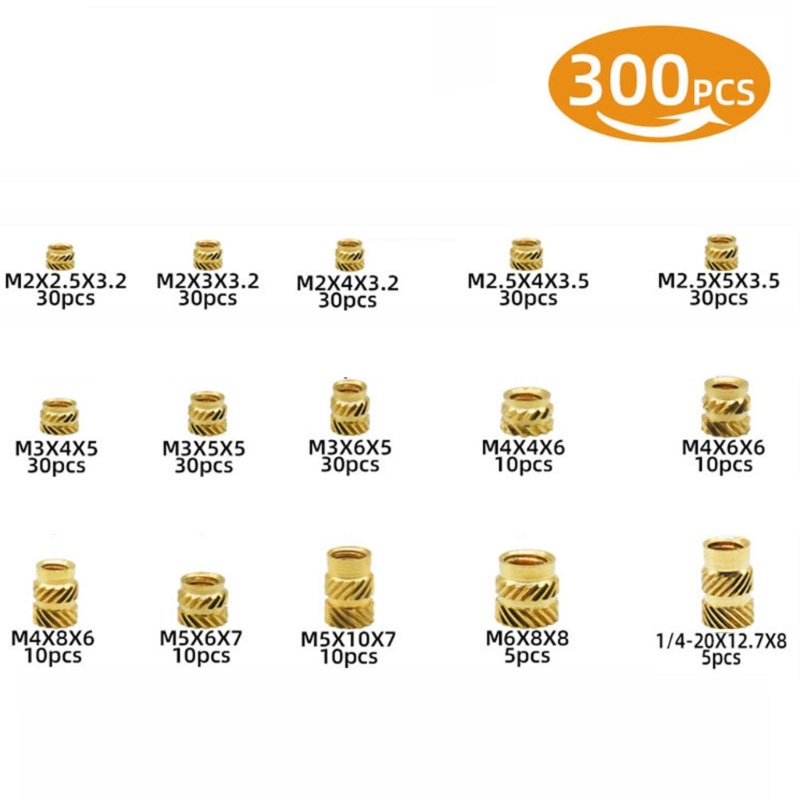 HL Insert Nut Hot Melt Insert Thread Copper Knurled Embedment ...