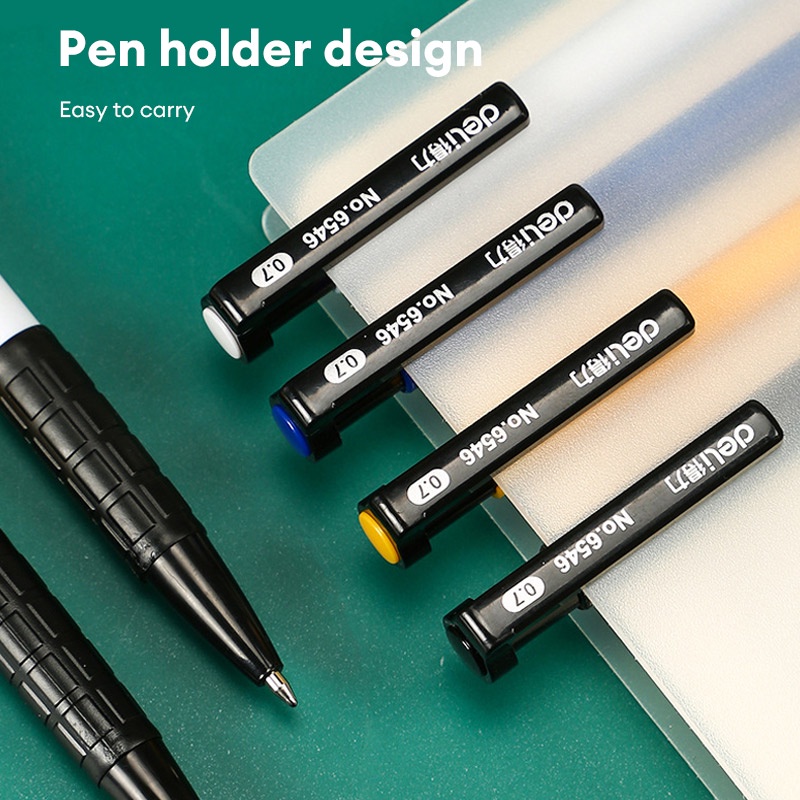 Deli Ballpoint Pen 0.7mm Smooth Writing Ballpen Black/Blue/Red Color ...