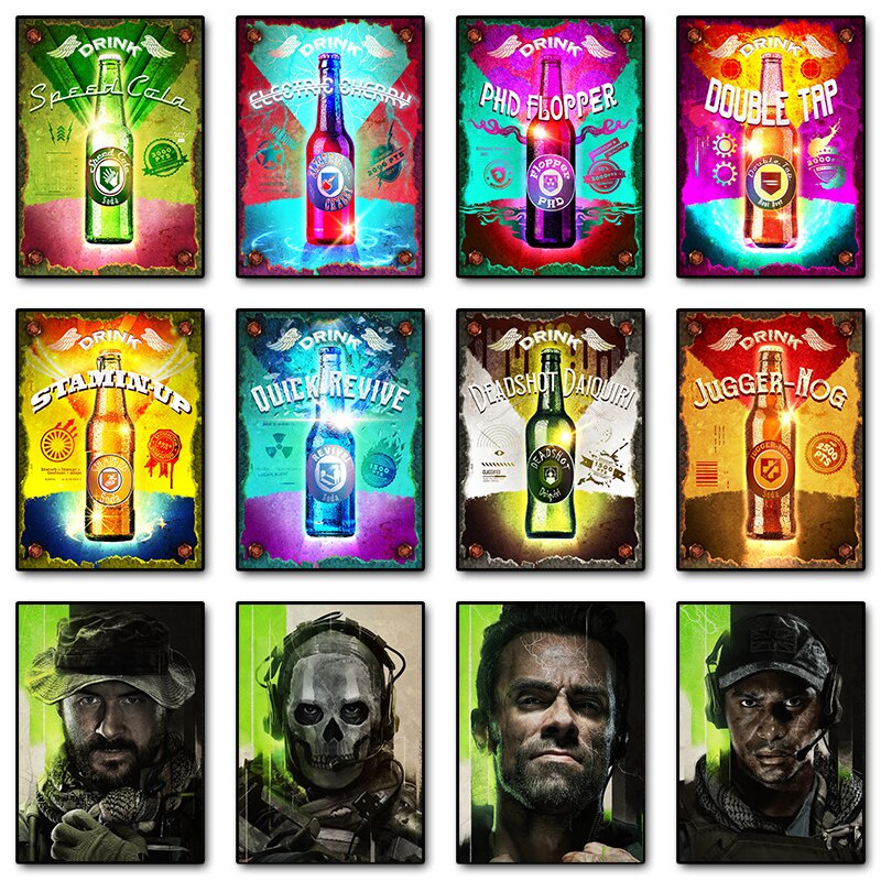 Game Call of Duty Role Perk-a-Cola MWII Game Posters and Prints Canvas ...