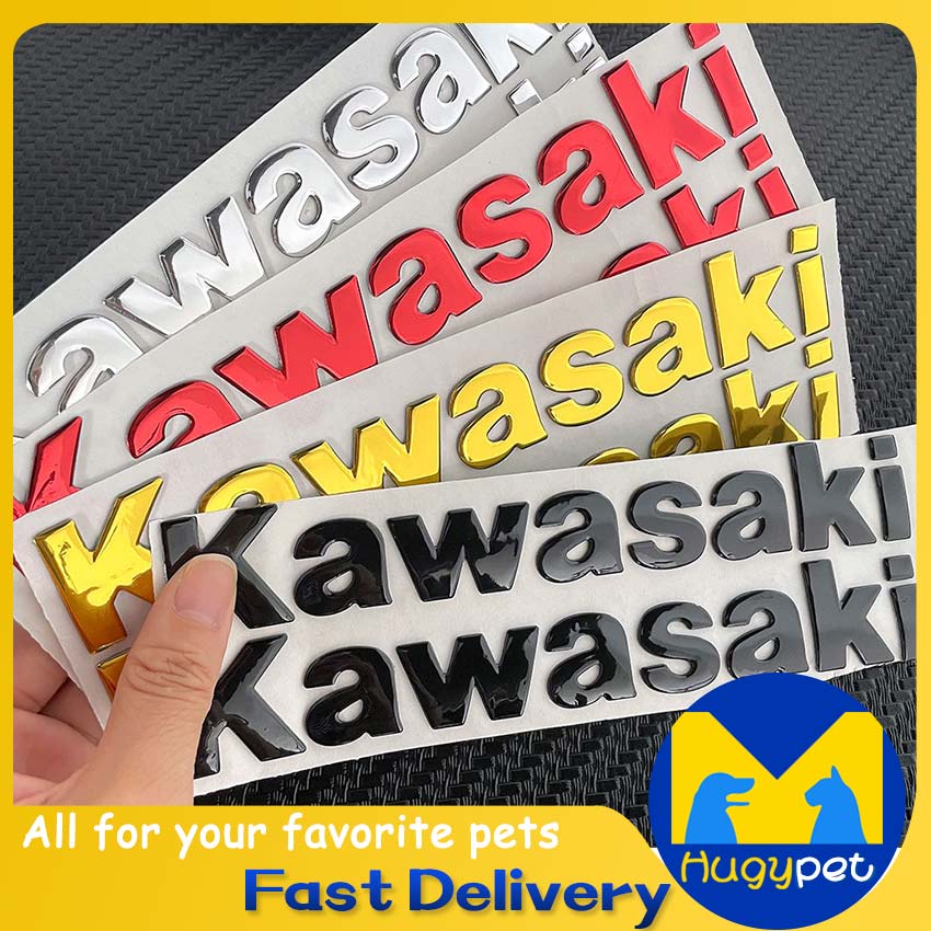 2pcs Kawasaki Motorcycle 3D Emblem Badge Decal Tank Sticker Soft ...
