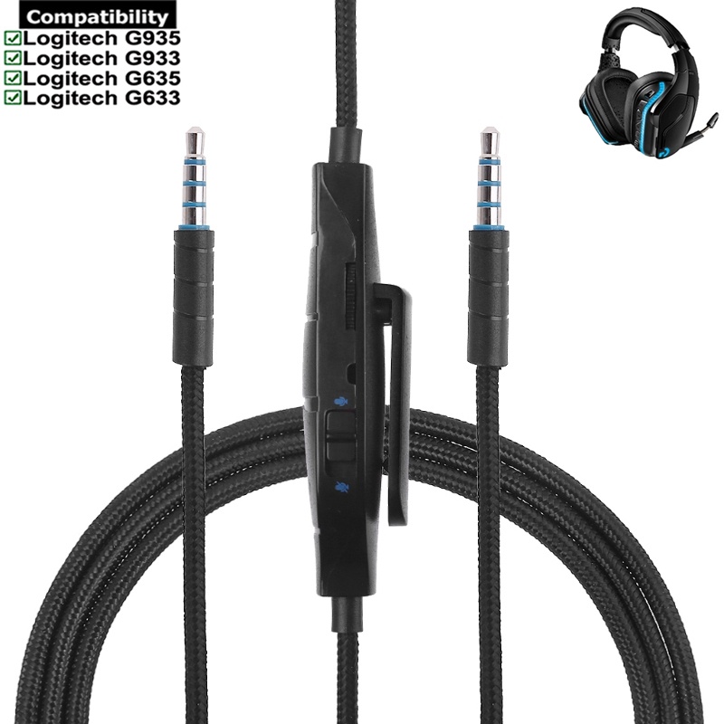 1 Pcs 3.5mm Headset Audio Cable with Inline Mic Mute & Volume Control ...