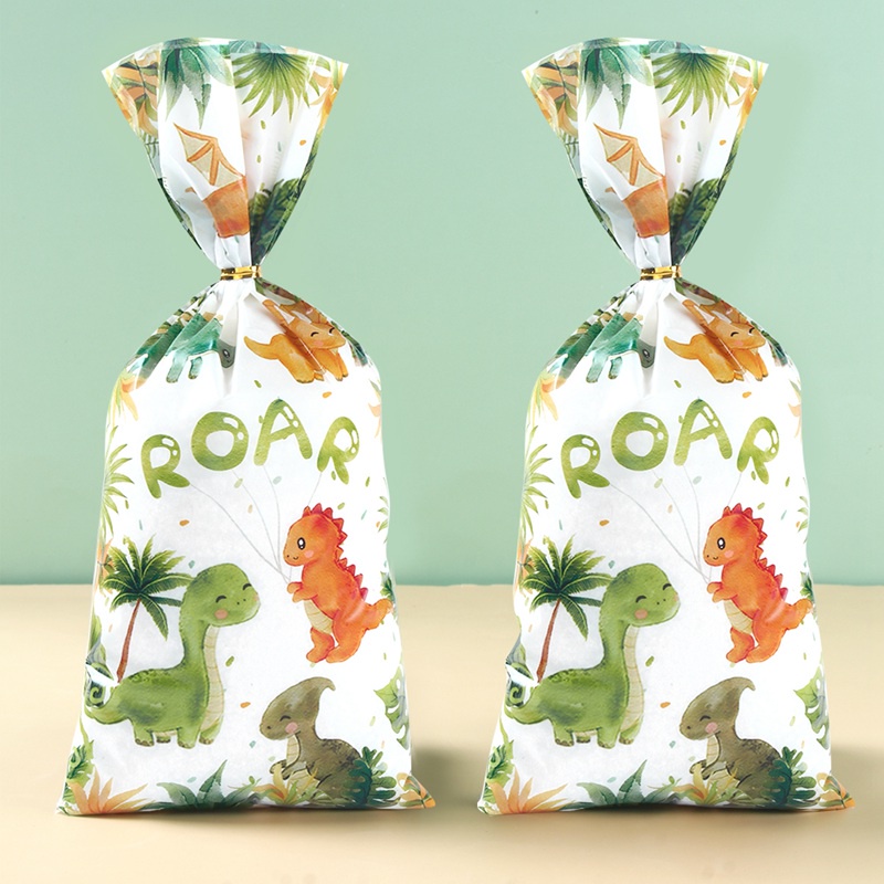20pcs Dinosaur Theme Candy Bag Cute Cartoon Tyrannosaurus Rex Printed Loot Bags Gift Bag for ...
