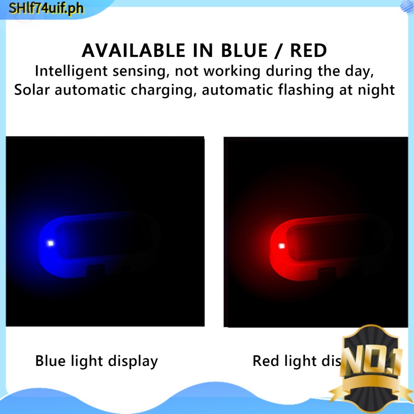 2022 Universal LED Light Car Fake Solar Powered Alarm Lamp Security ...