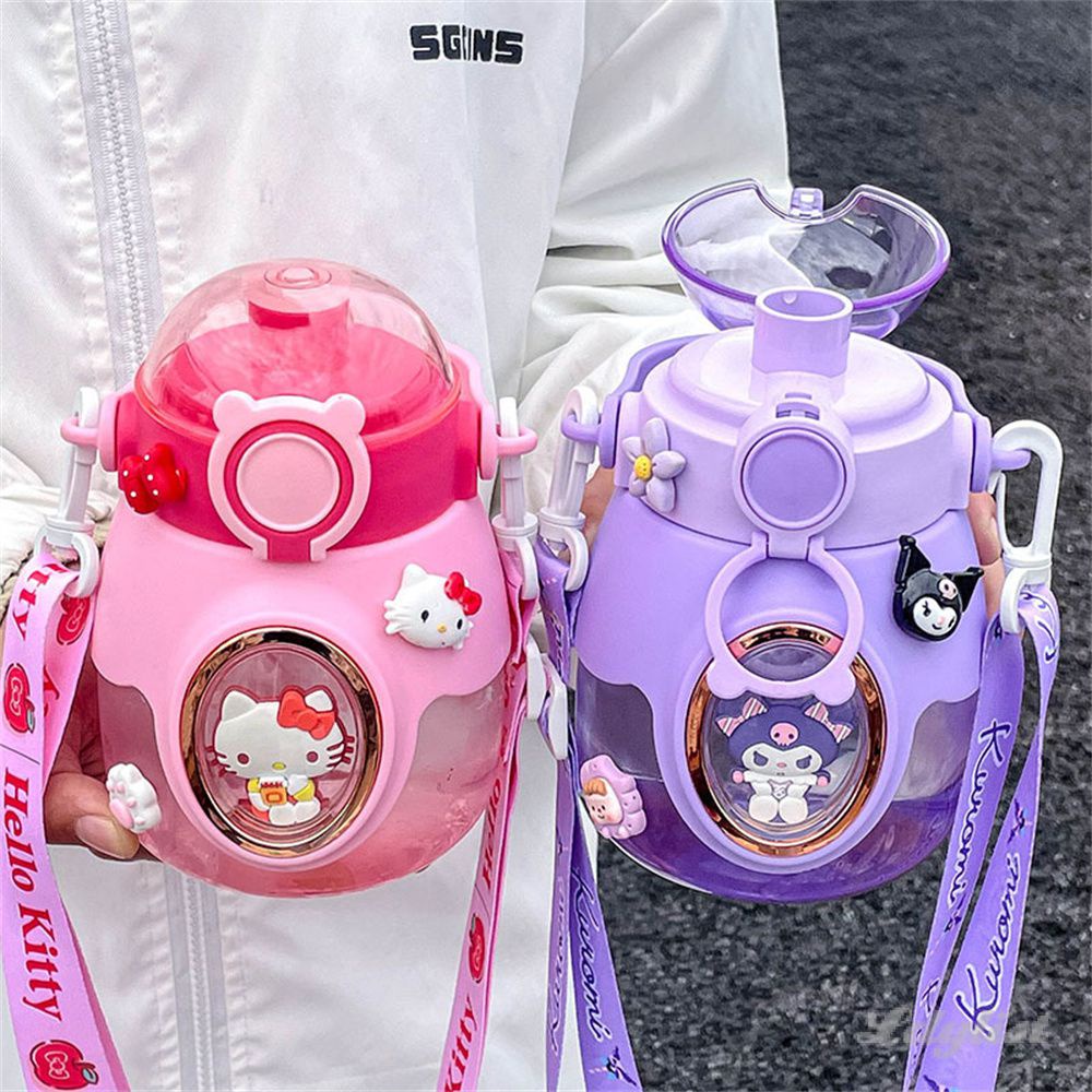 800ml Sanrio Straw Water Cup Bpa Free Large Capacity Water Kettle Cute Cartoon Kuromi My Melody ...