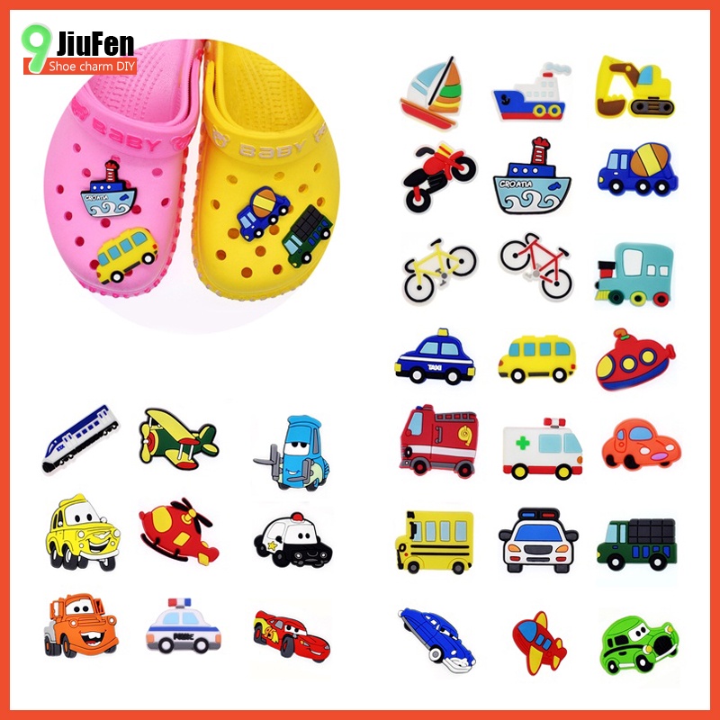 Croc Jibbit Car Croc Buckle Cartoon Bike Airplane Submarine Pattern DIY ...