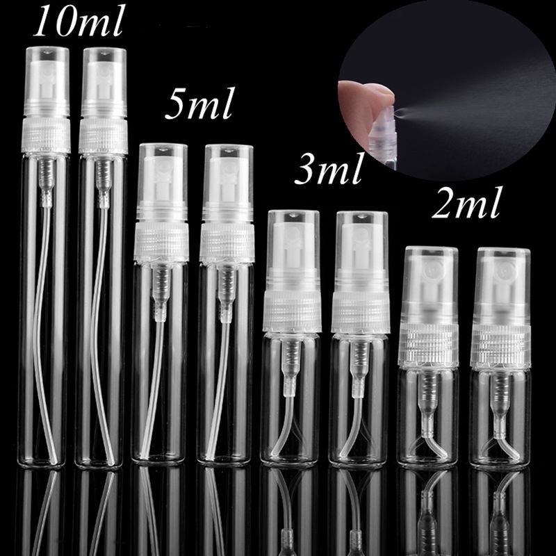 2ML 3ML 5ML 10ML Clear Black Glass Spray Bottle Perfume Atomizer Mini ...