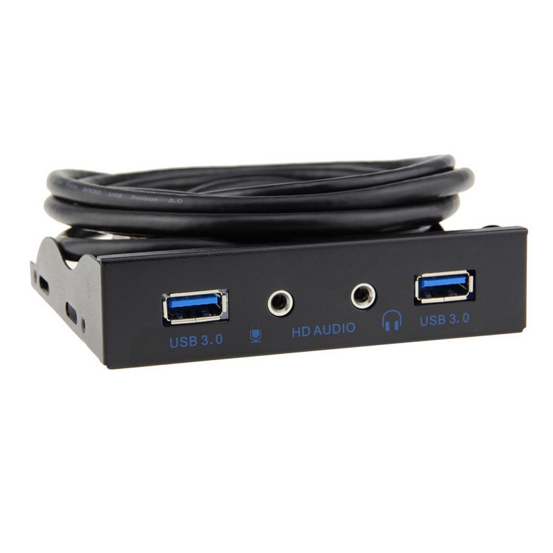 2 Port USB 3.0 Hub Splitter HD Audio 3.5mm Earphone Jack Mic Interface ...