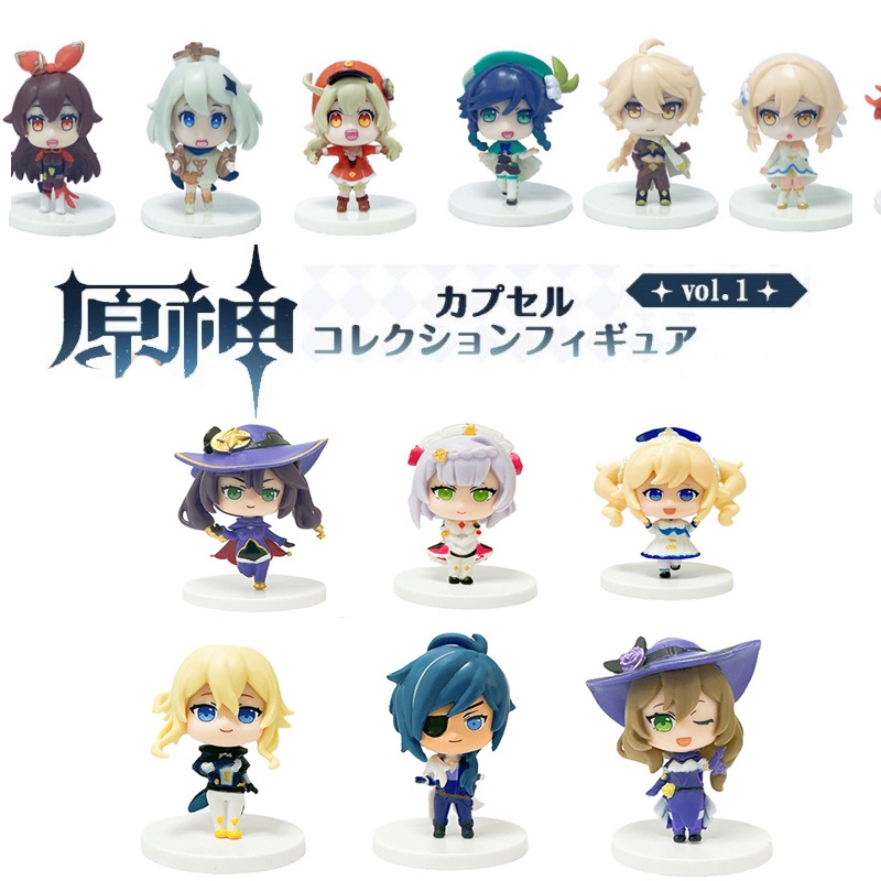 Q Version Genshin Impact Action Figure Paimon Wendy Mini Figures Doll ...