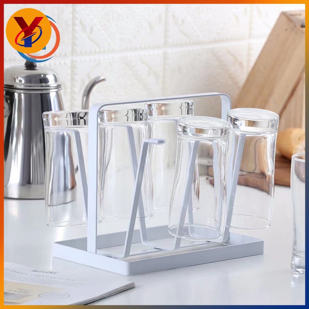 Young Cup Drying Rack Stand, Metal Steel Mug Holder Hanger Kitchen ...