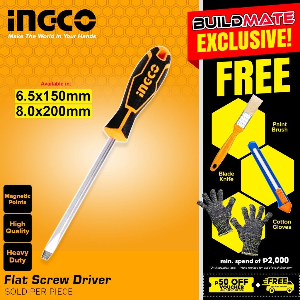 BUILDMATE Ingco Screw Driver FLAT | PHILIP Magnetic Points with ...
