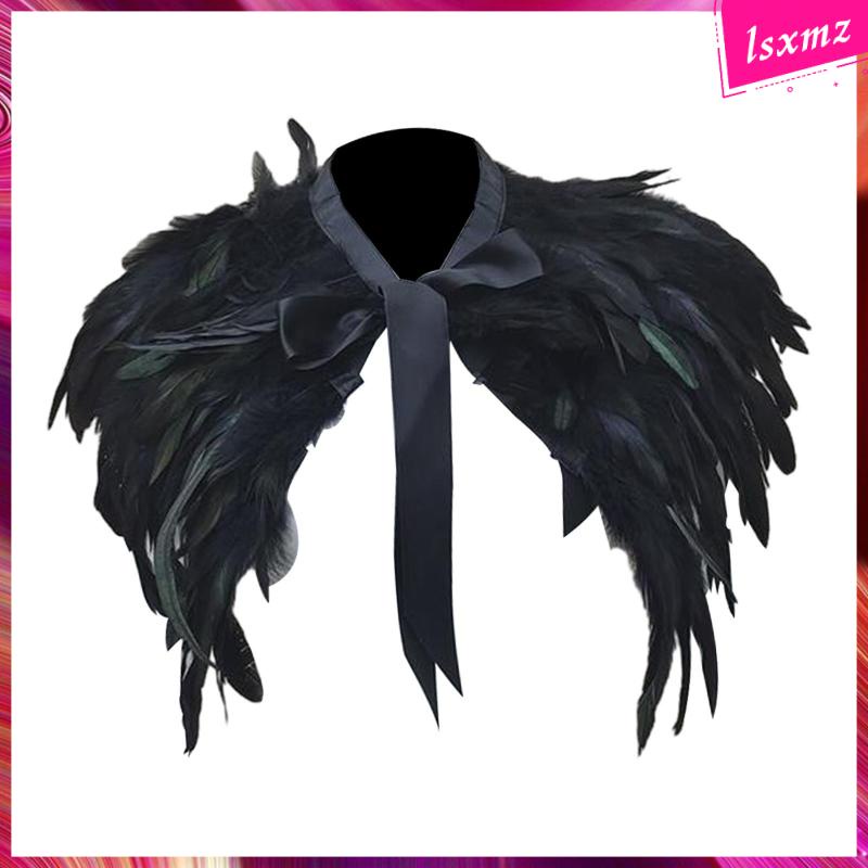[Lsxmz] Feather Cape Layered Feather Accessories Collar for Cosplay ...