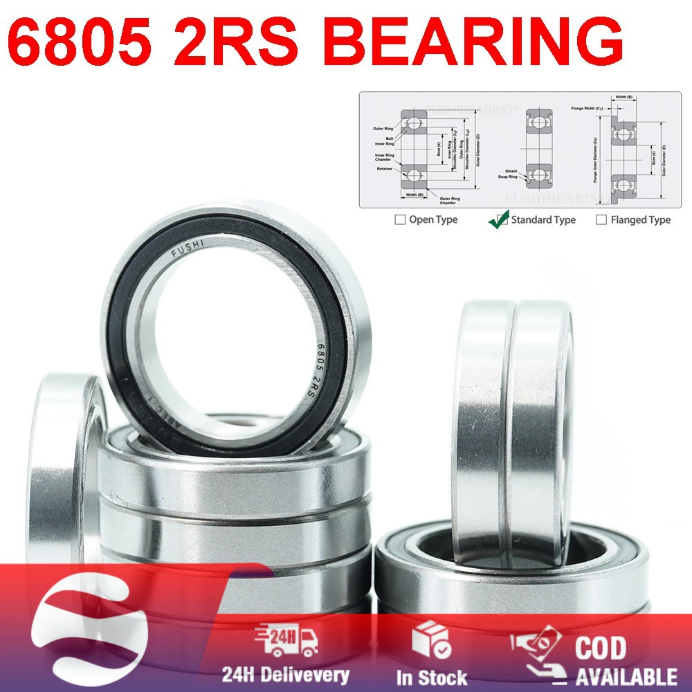 6805 2RS Bearing 25*37*7 mm ABEC-1 Metric Thin Section 6805 Ball ...