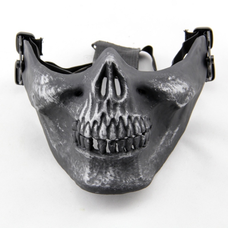 Tactical Half Face Skull Metal Mesh Mask Cosplay Party Masks | Shopee ...