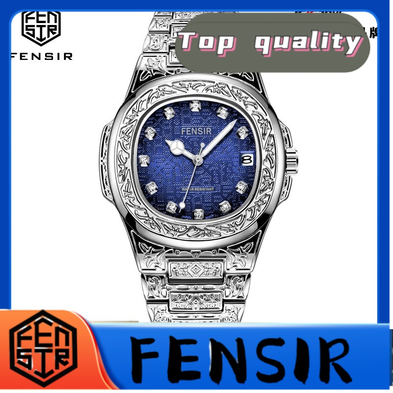 FENSIR fenshi spot carved circuit pattern steel belt quartz watch ...