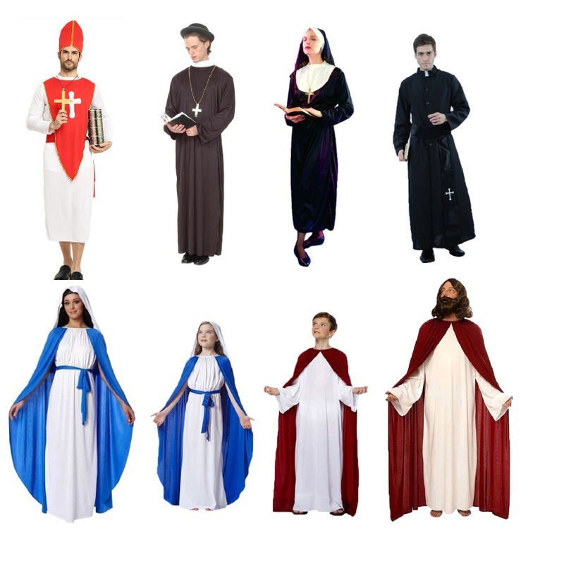 Halloween parent-child boy pastor robe, priest, father, missionary ...