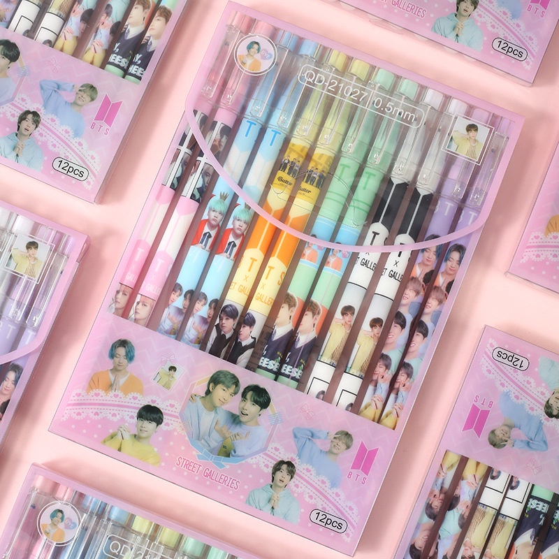 Korean Boys Group BTS Erasable Straight Gel Pen Idol Star Combination ...