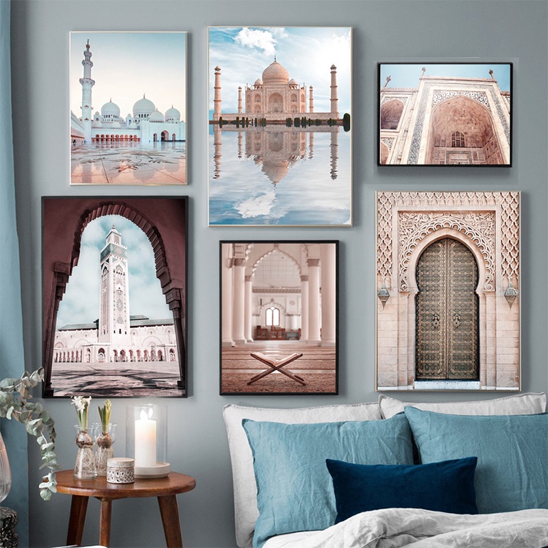 Muslim Canvas Poster Landscape Print Allah Religion Decor Picture ...