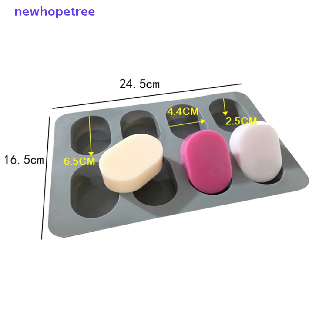 NTPH Silicone cake mold hand soap mold 8-hole Oval mold jelly mold soap ...