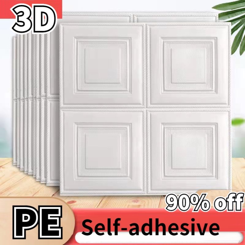 Ohmmy 3d Foam Ceiling Wallpaper Adhesive Wall Decor Sticker for Bedroom ...