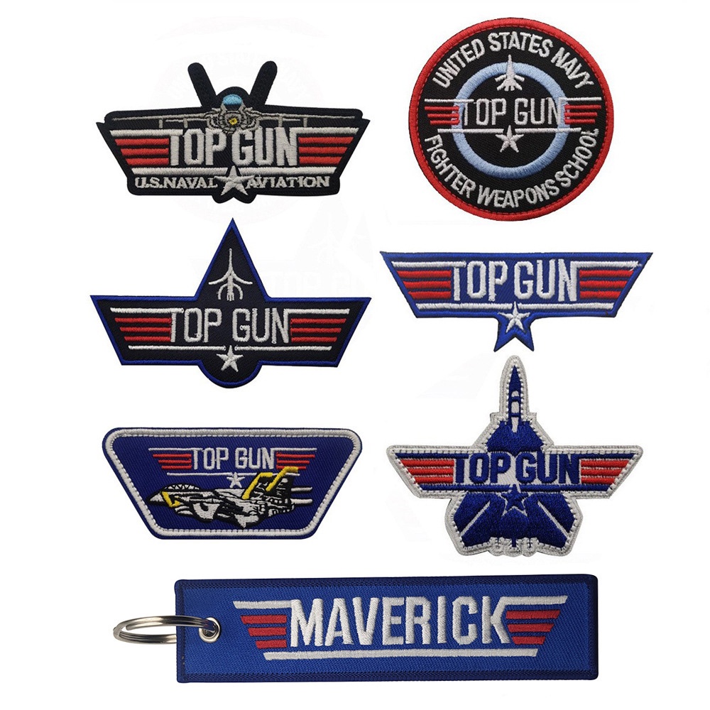New Outdoor TOP GUN Aircraft 3D Embroidered Cloth Stick Armband velcro ...