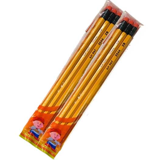 Kid Art HB Yellow Pencil 2B with free sharpener by 3 Pack's | 6 Pack's ...