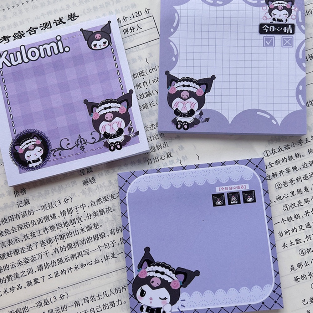 Cute purple Kuromi Sticky note Catone Maid Sanrio Animal Message Paper ...