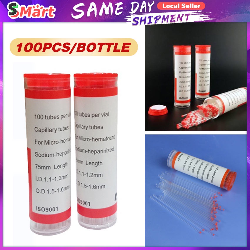 【In Stock】100PCS Capillary Tube Tubes Melting Micro Hematocrit Pipette ...