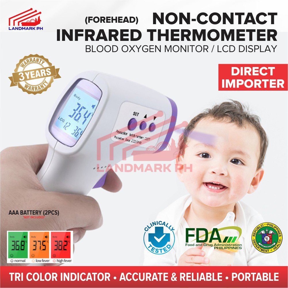 Non-Contact Infrared Thermometer Forehead Temperature Measurement / Tri ...