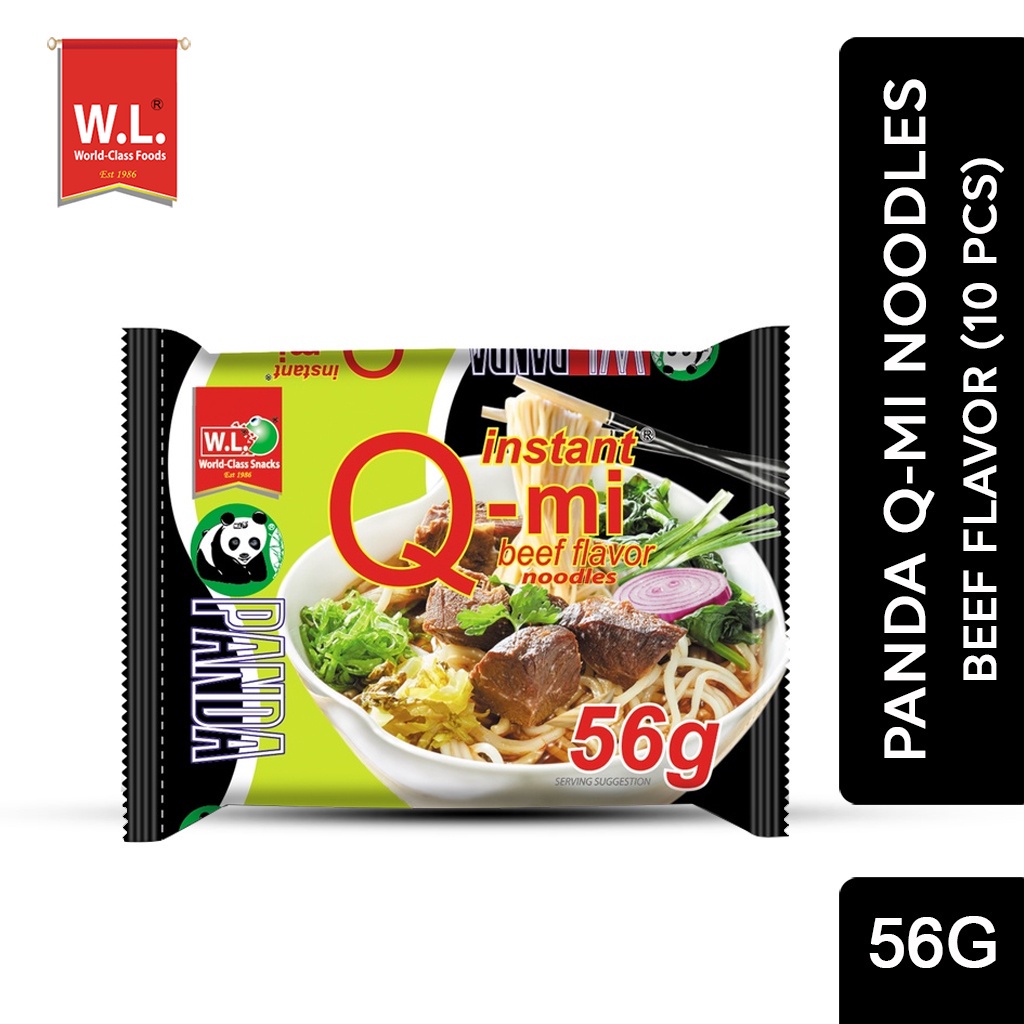 WL FOODS Panda Q-MI Instant Noodles Beef 56g packed by 10s | Shopee Philippines
