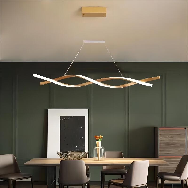 Modern Dining Hanging Light Tri Color Bar Pendant Light Wave Shape ...