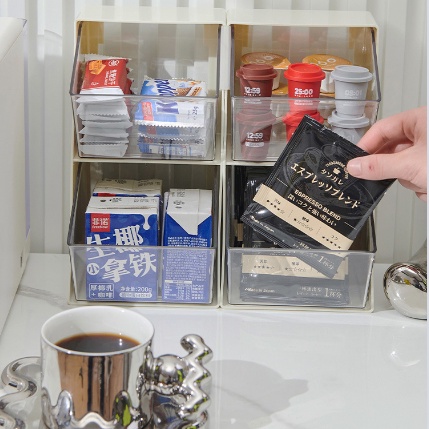 Desktop Tea Display Rack Coffee Capsule Storage Box Acrylic Tea Bag ...