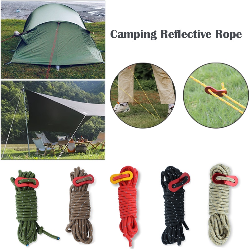 Camping Reflective Rope Tent Fixed Rope Paracord Hammock Rope Outdoor ...