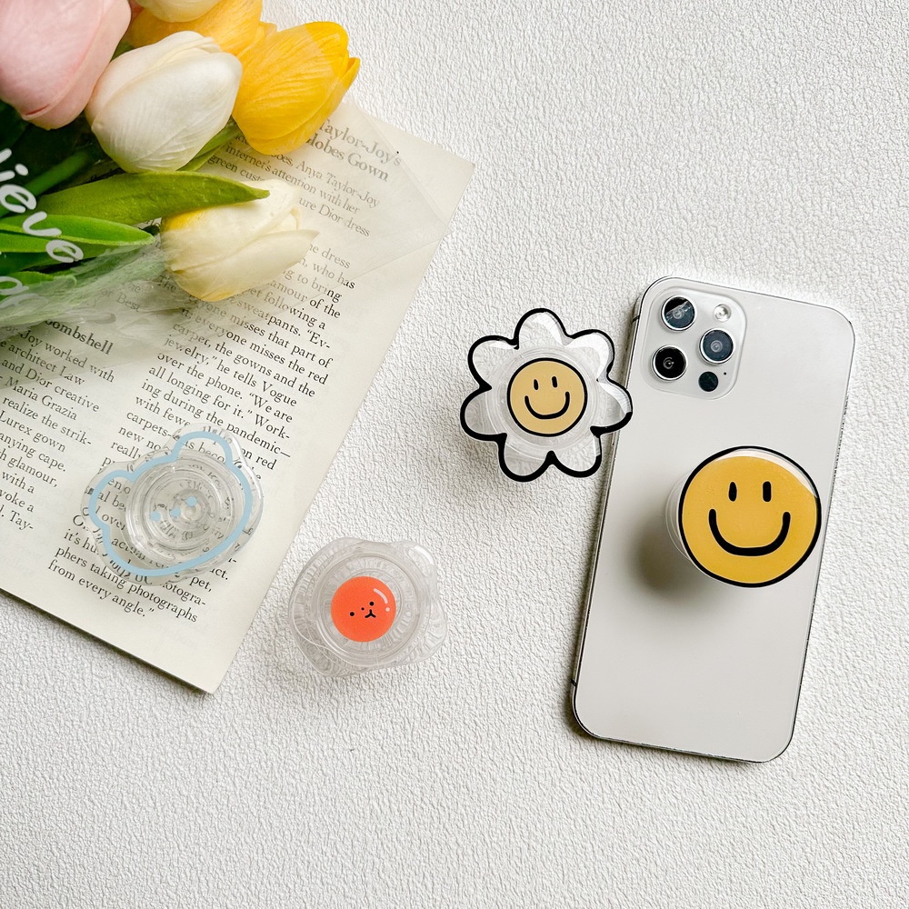 Cute Sunny Flower Plain Color Phone Grips Griptok Bracket Plain Phone ...