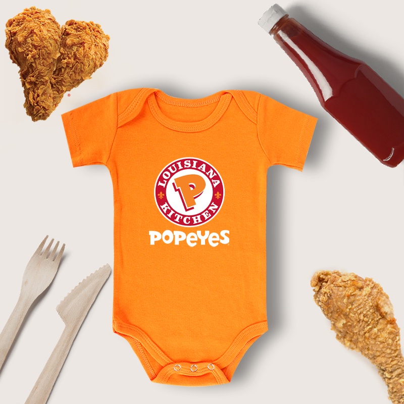 Haginbaby Food Themed POPEYES Milestone Monthsary Baby Onesie 100% ...