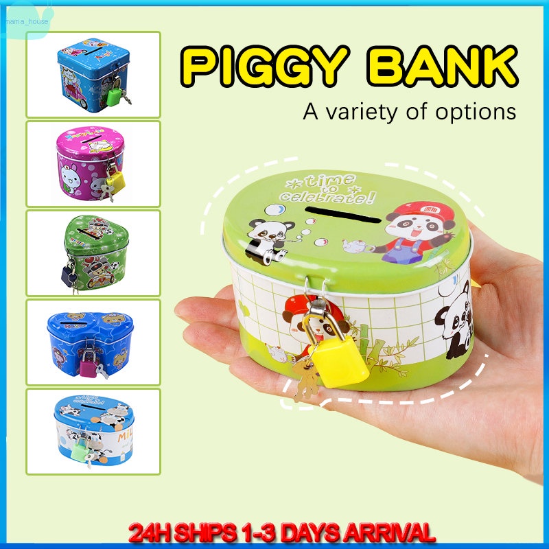 Mini Piggy Bank with Lock and Key Alkansya Cute Coin bank Money Box ...