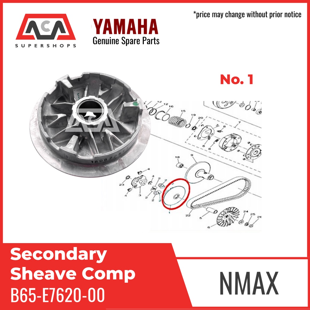 AEROX V1/V2 PRIMARY SLIDING SHEAVE COMP ( B65-E7620-00) (YAMAHA GENUINE PARTS) | Shopee Philippines
