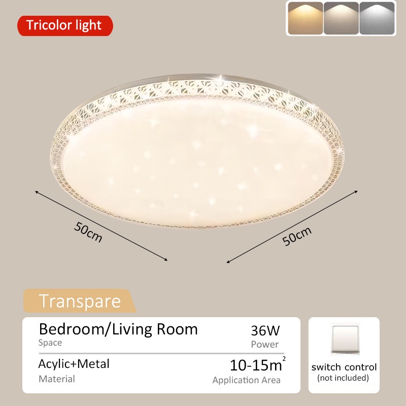 Modern LED Tri Color Crystal Cieling Panel Lights Chandelier Ceiling ...