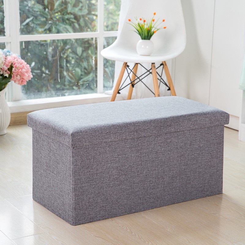 76CM Ottoman Storage Box Sofa Chair with Organizer Stool Folding Heavy ...