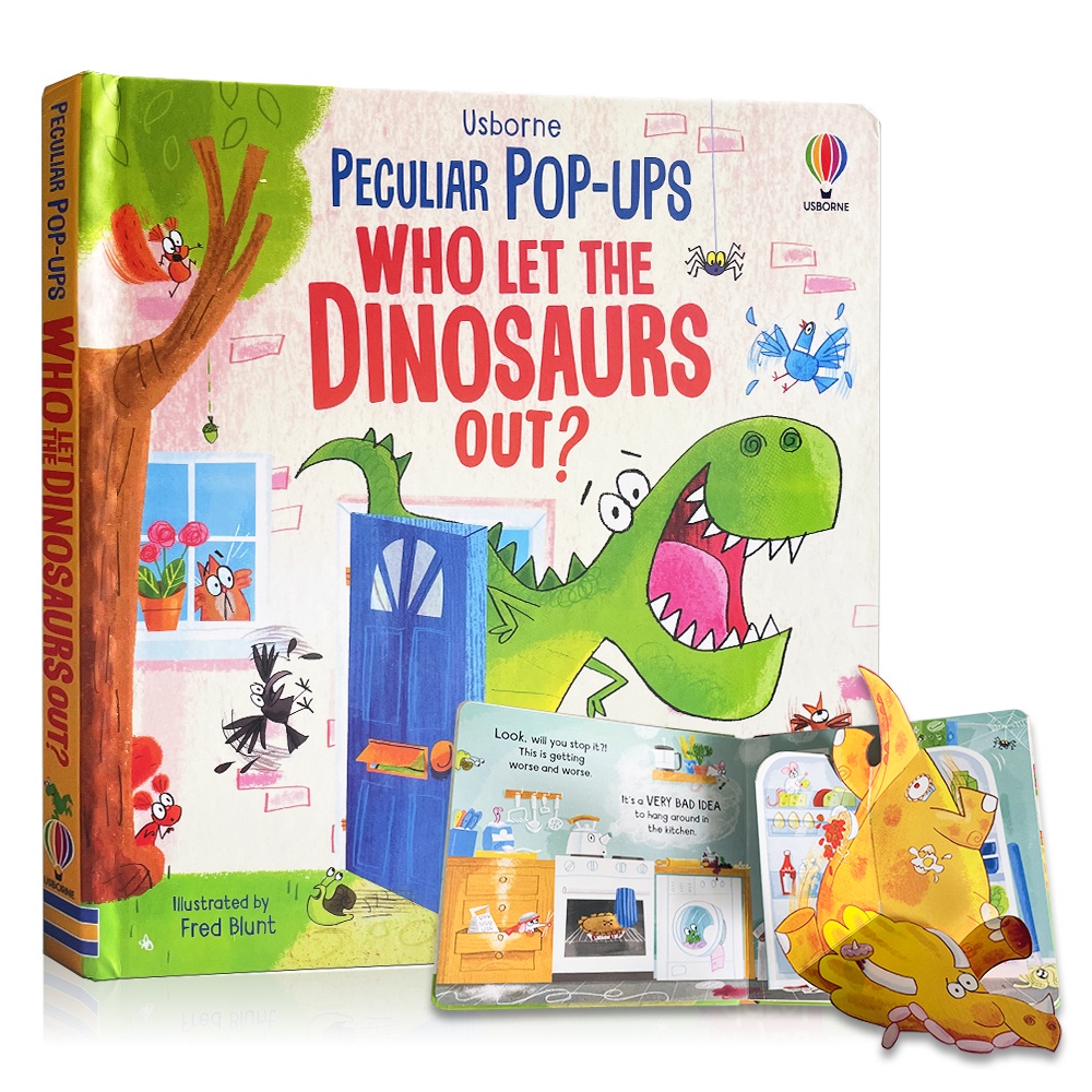 Usborne Peculiar POP-UPS Who Let The Dinosaurs Out? | Shopee Philippines