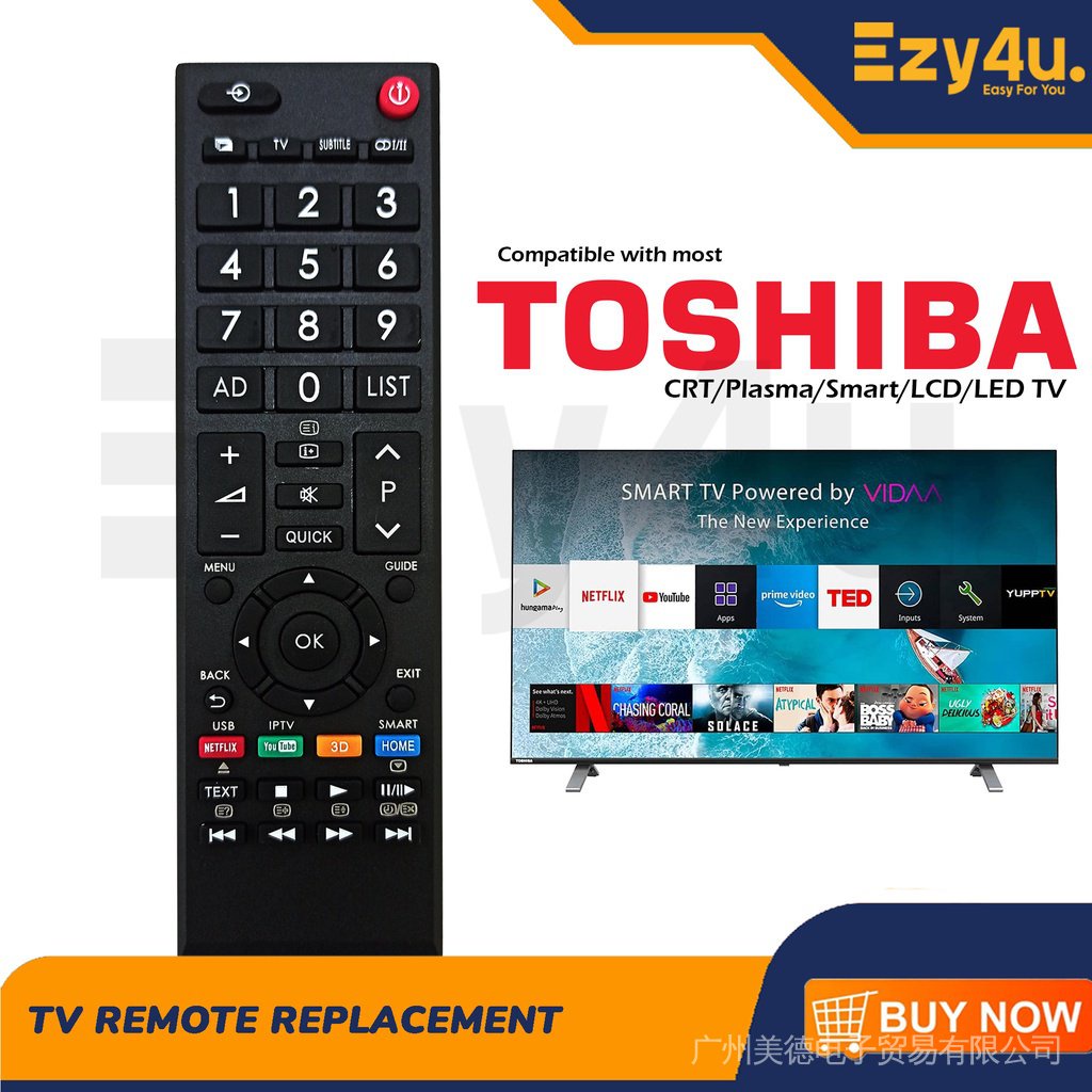 TOSHIBA LCD LED TV Remote Control REGZA RM-L890+ CT-90436 Compatible ...